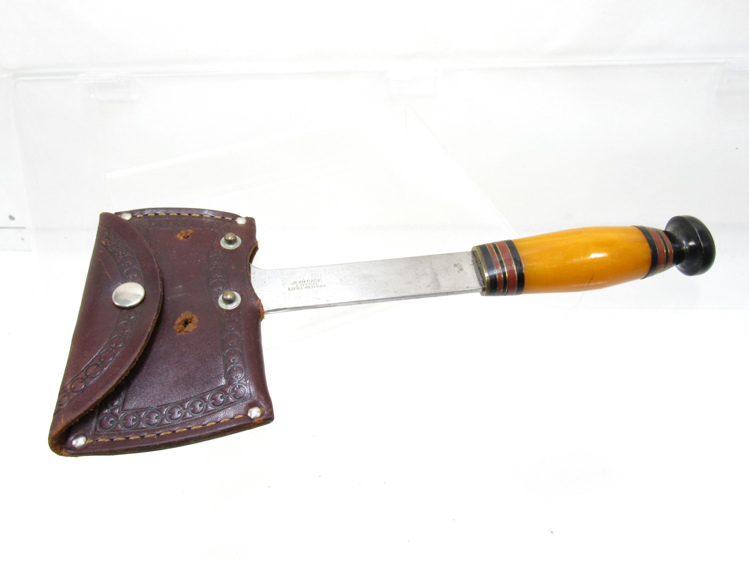 Superb Jean Case Little Valley New York Hatchet with Original Leather ...