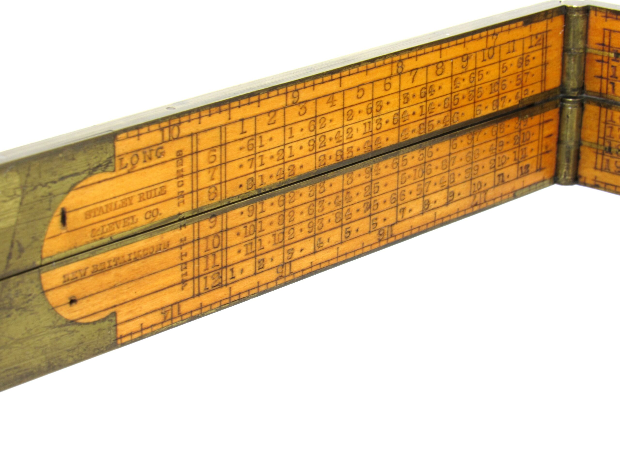 AWESOME STANLEY # 82 CARPENTERS BOARD SCALE RULE 2 FOOT 4 FOLD BRASS ...