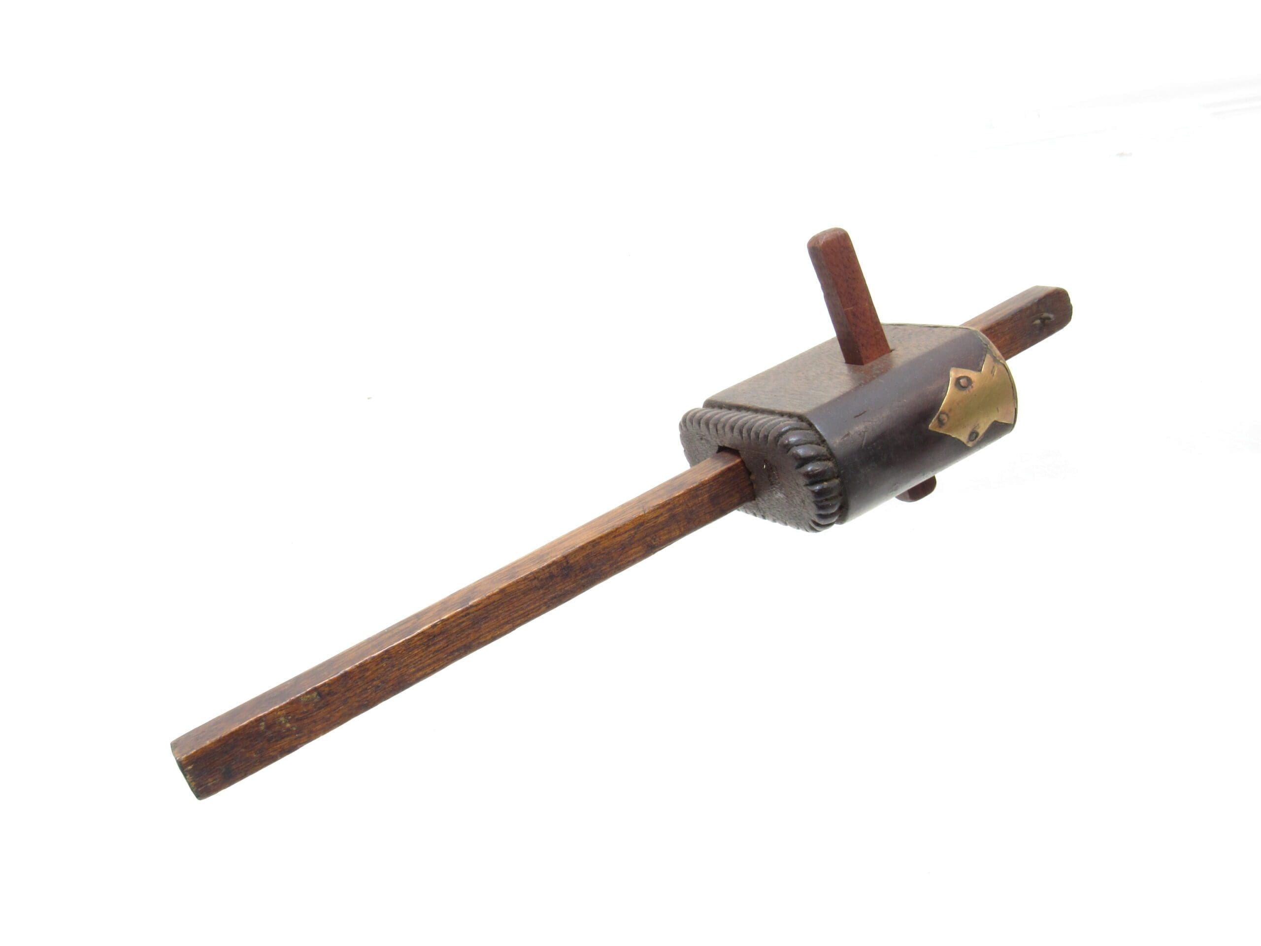 Early Wood & Brass Marking Gauge with Great Early Carvings - Michael ...