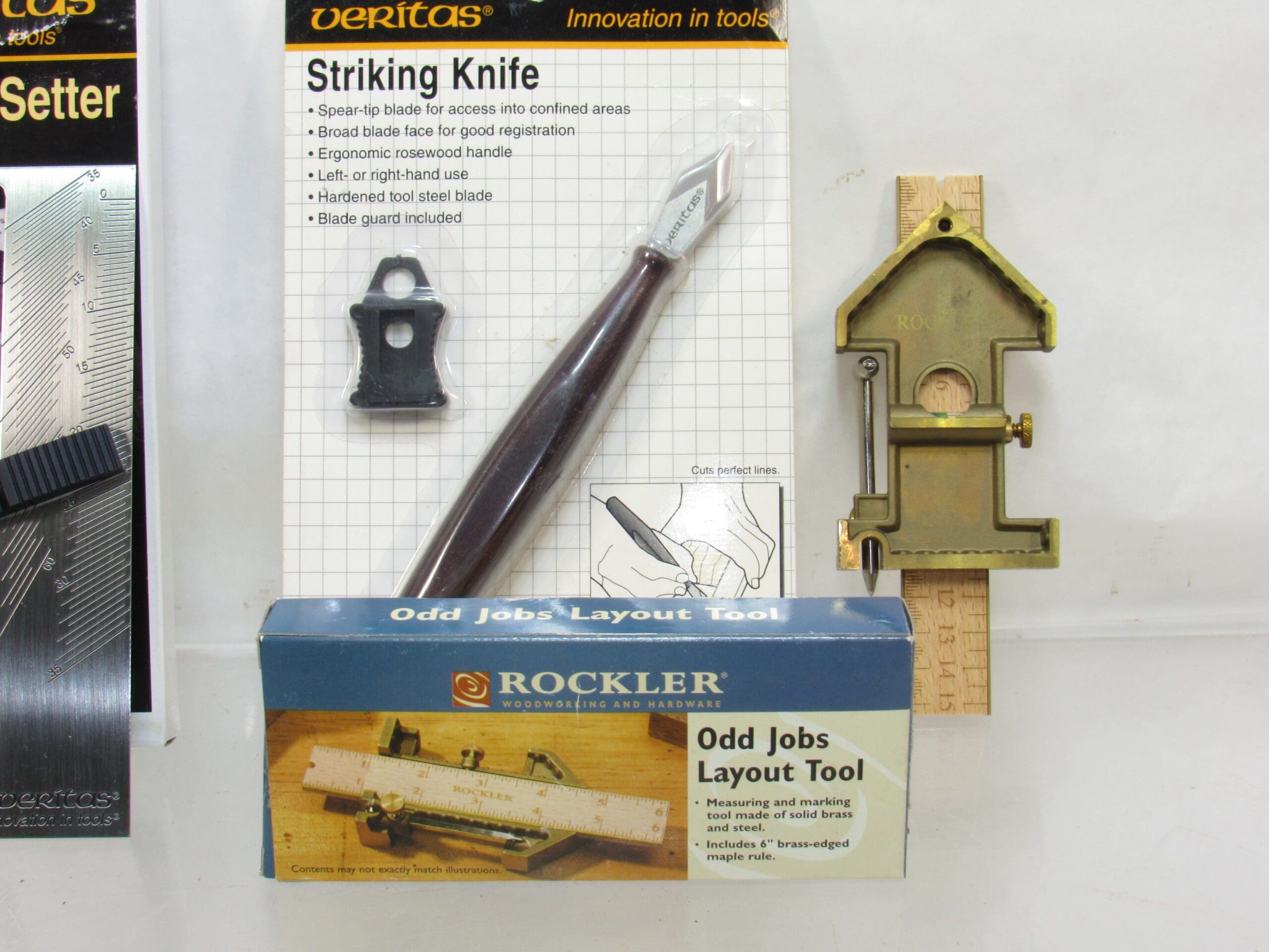 Great Lot of 3 New Marking / Setting up Tools Veritas Striking Knife ...