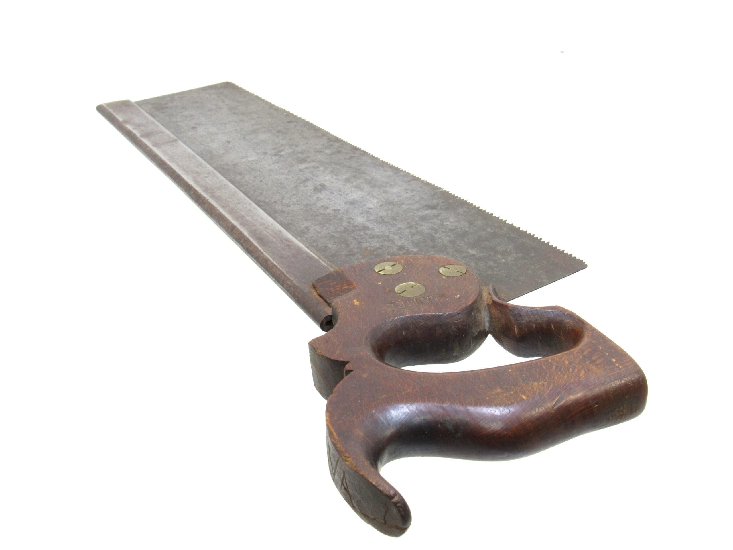 Great Very Early Askham Cast Steel Back Saw 14" Plate Triple Medallion ...