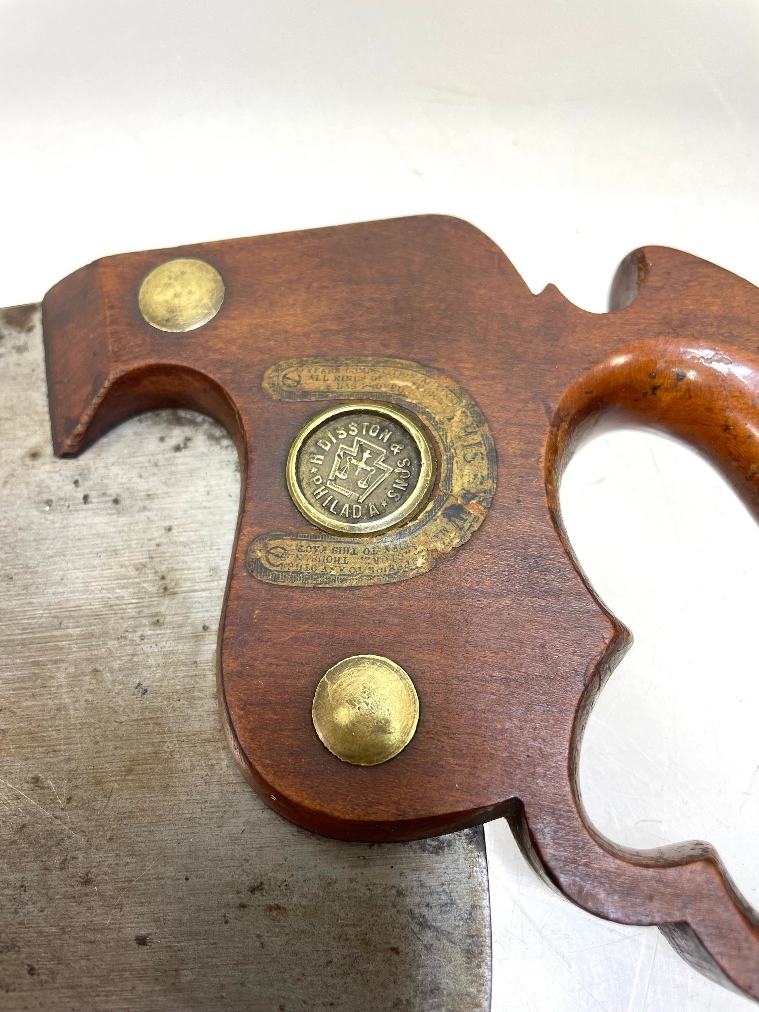 Amazing Disston # 9 Panel Saw With Handle Label and Full Etching 18 ...