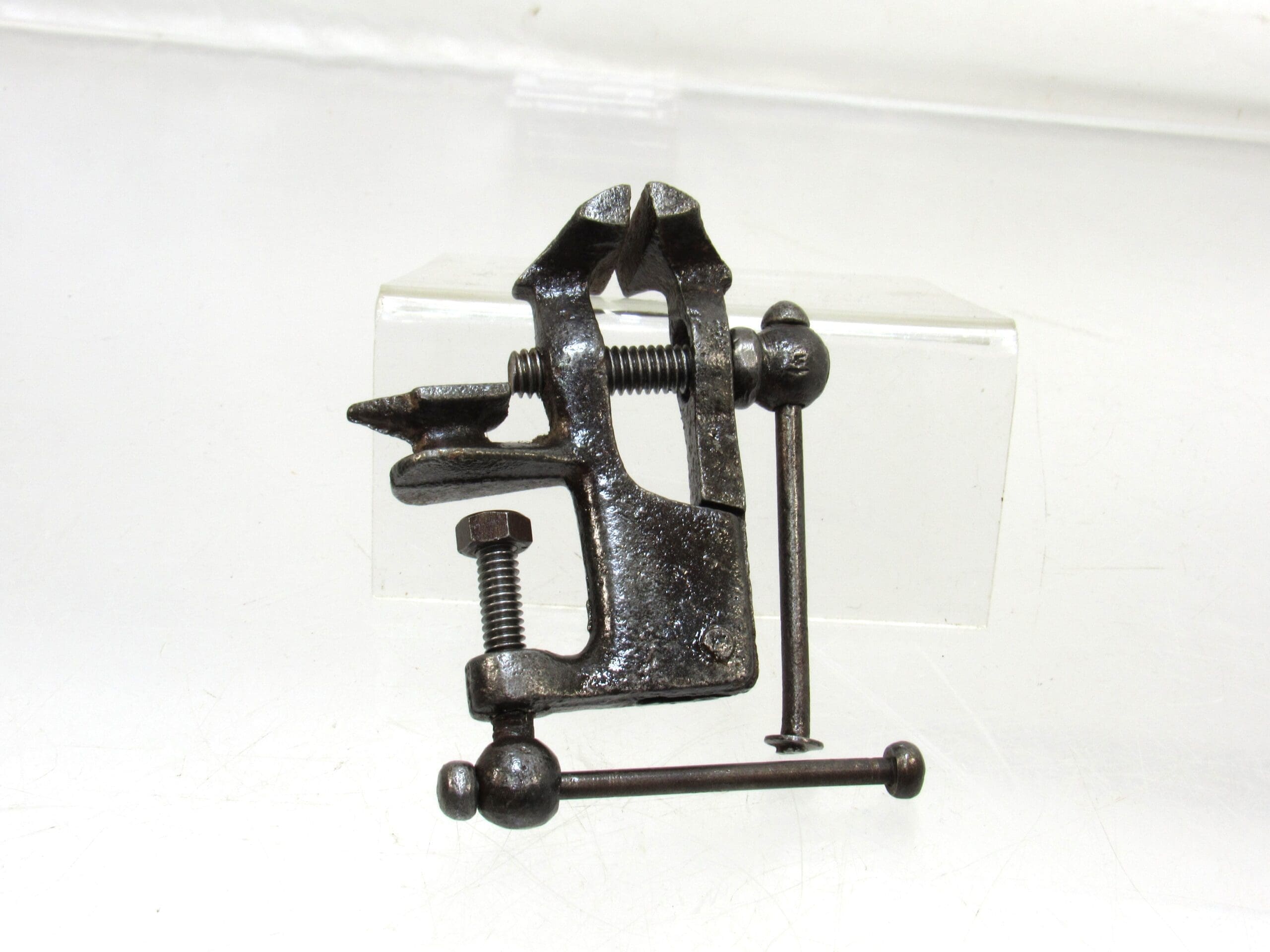 Awesome Very Early Hand Forged 1 1/8" Across Extra Small Bench Vise ...