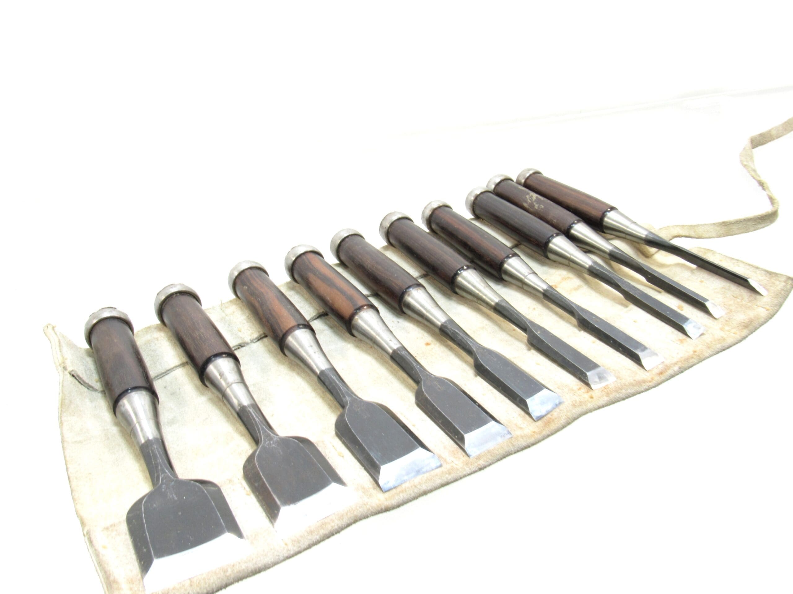 Great Set of 10 Japanese Chisels With Exotic Wood Handles - Michael ...