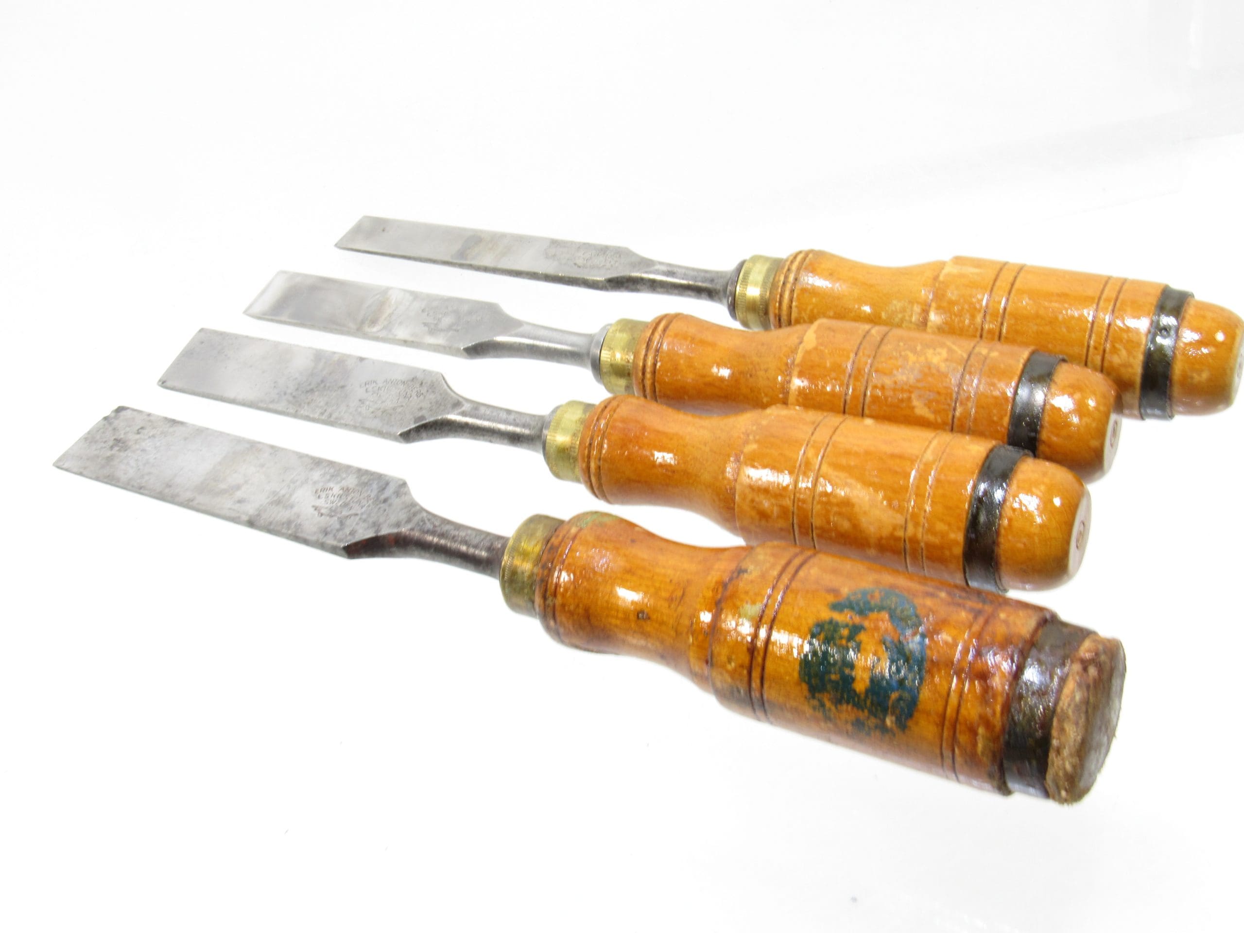 Set Of 4 Swedish Made Beveled Edge Socket Chisels Erik Anton Berg ...