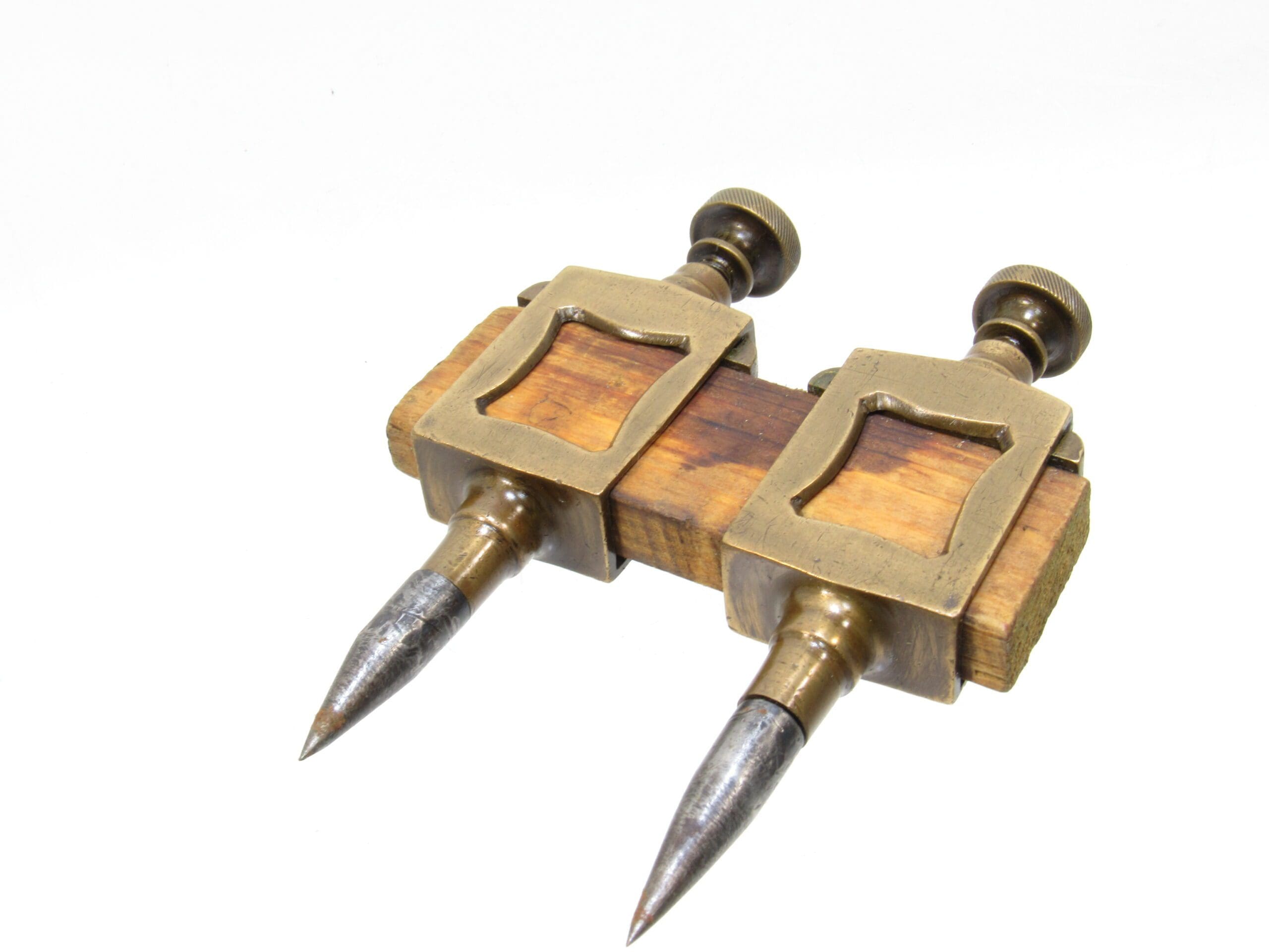 Awesome Very Early Brass Trammel Points With Diagonal Knurling ...