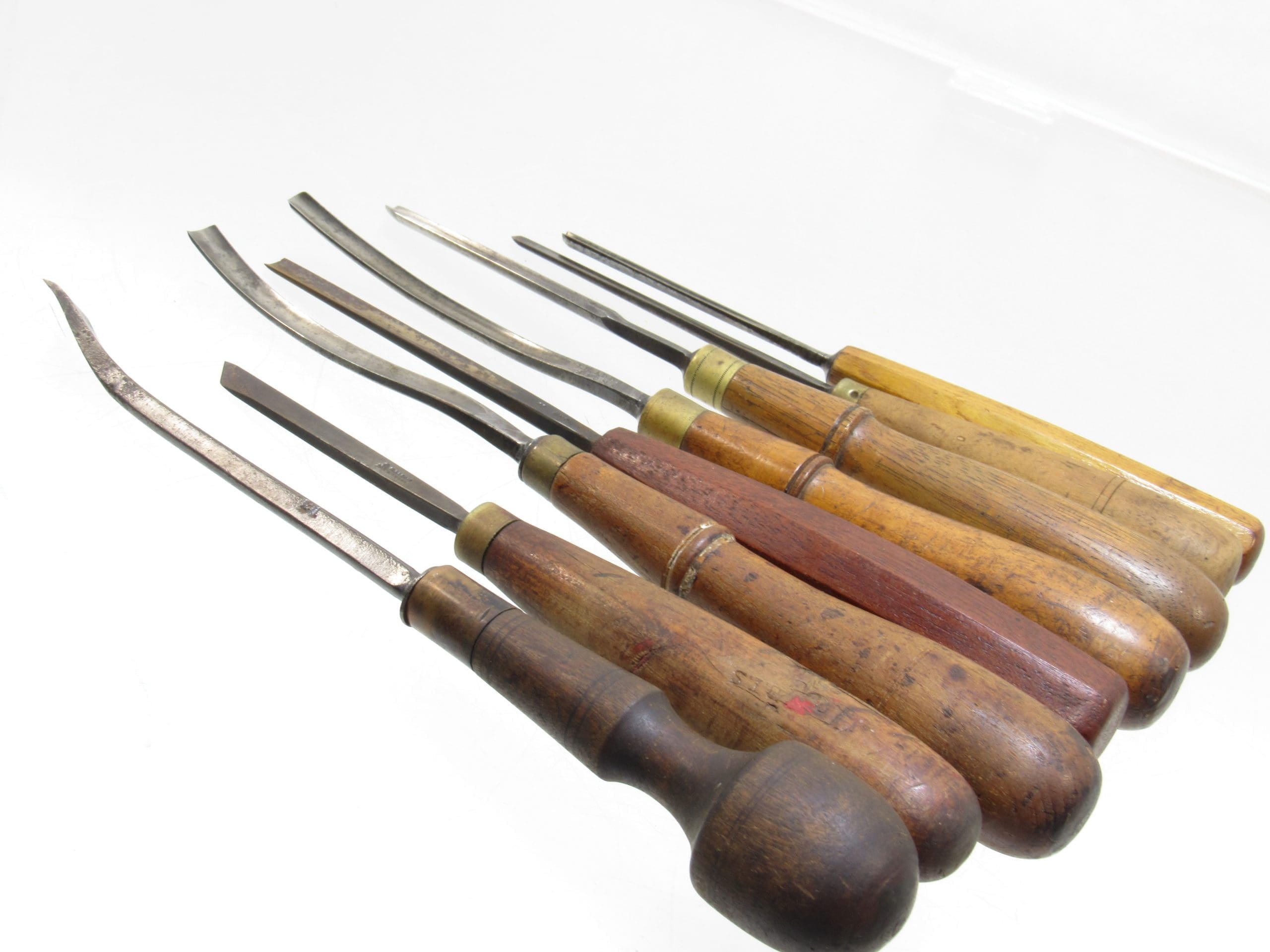 8 Good User Addis Carving Chisels - Michael Rouillard Antique Tools