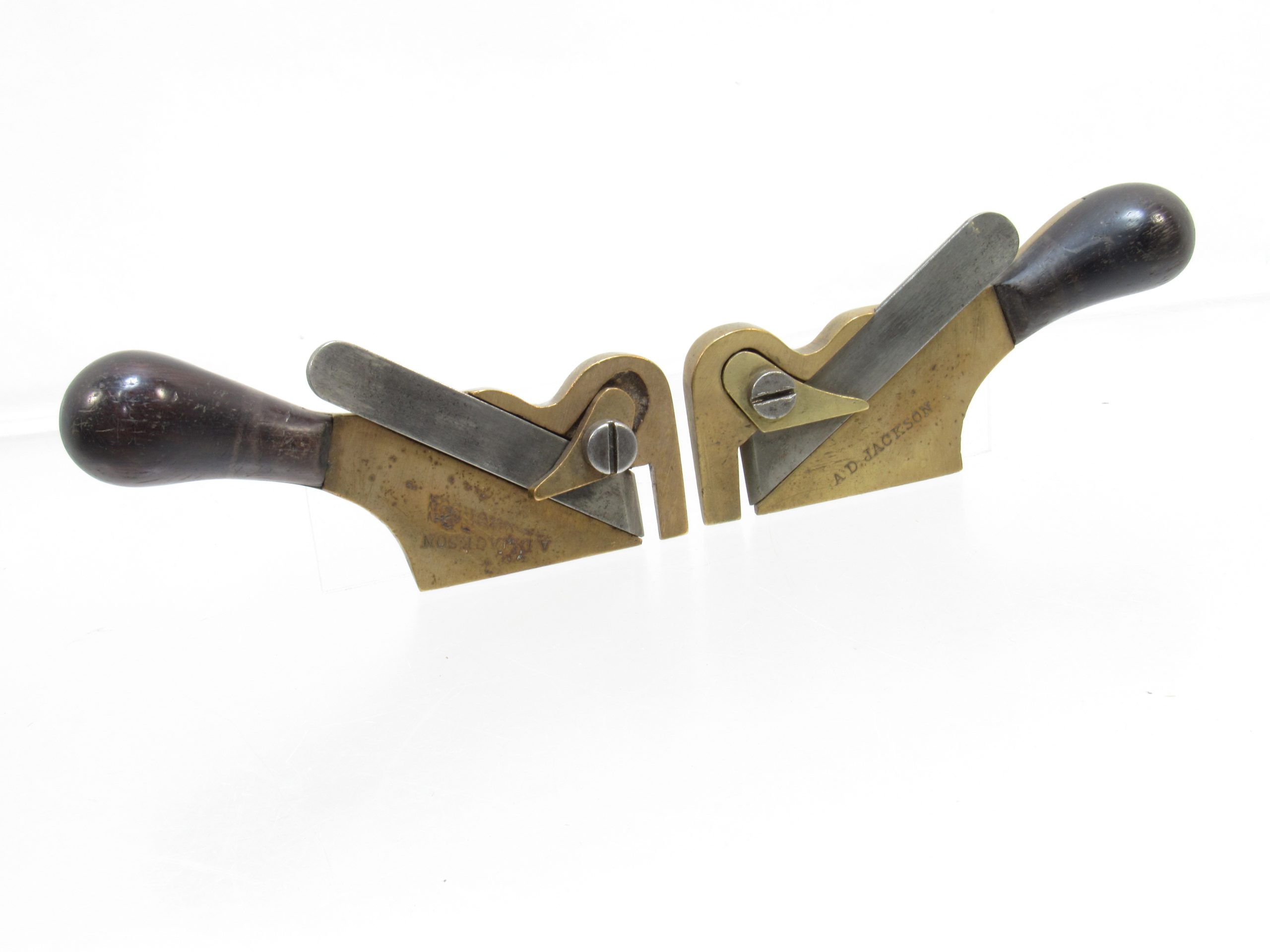 Spectacular Brass & Rosewood Tail Handled Side Rabbet Planes. - Michael ...