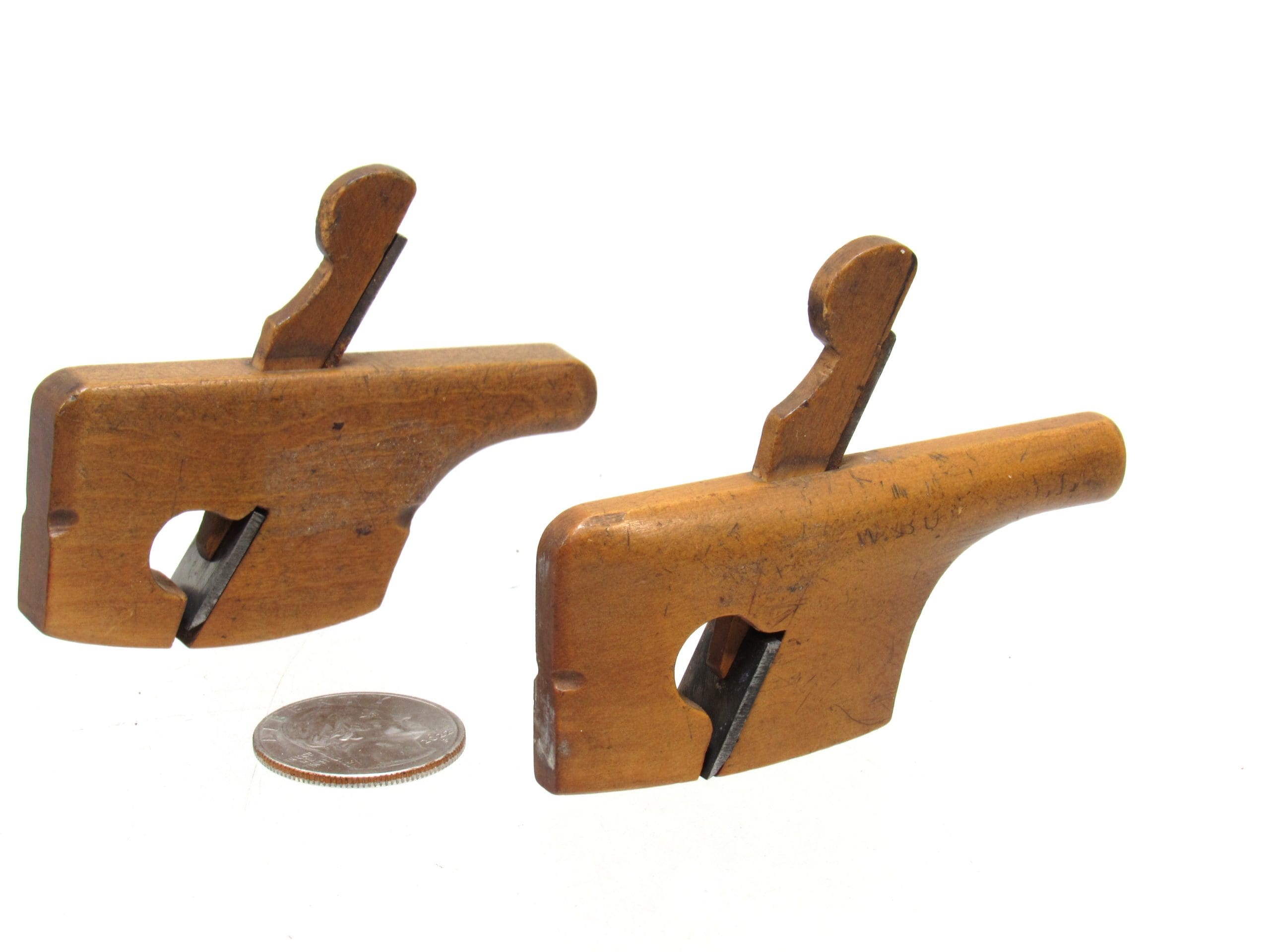 Awesome Pair Of Miniature Boxwood Tail Handled Instrument Makers Plane ...