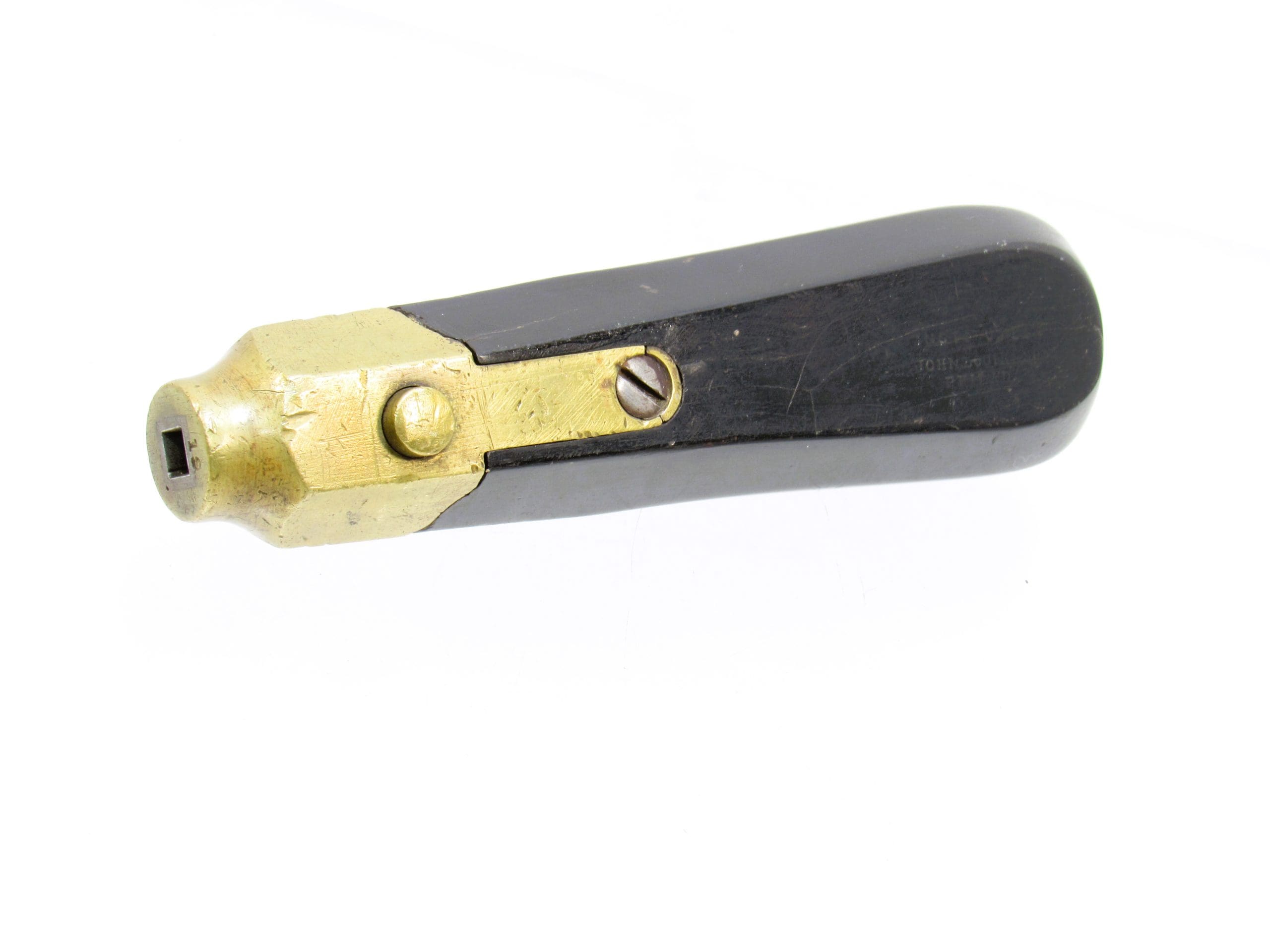 Spectacular John Booth & Sons Philadelphia Ebony & Brass Tool Handle ...
