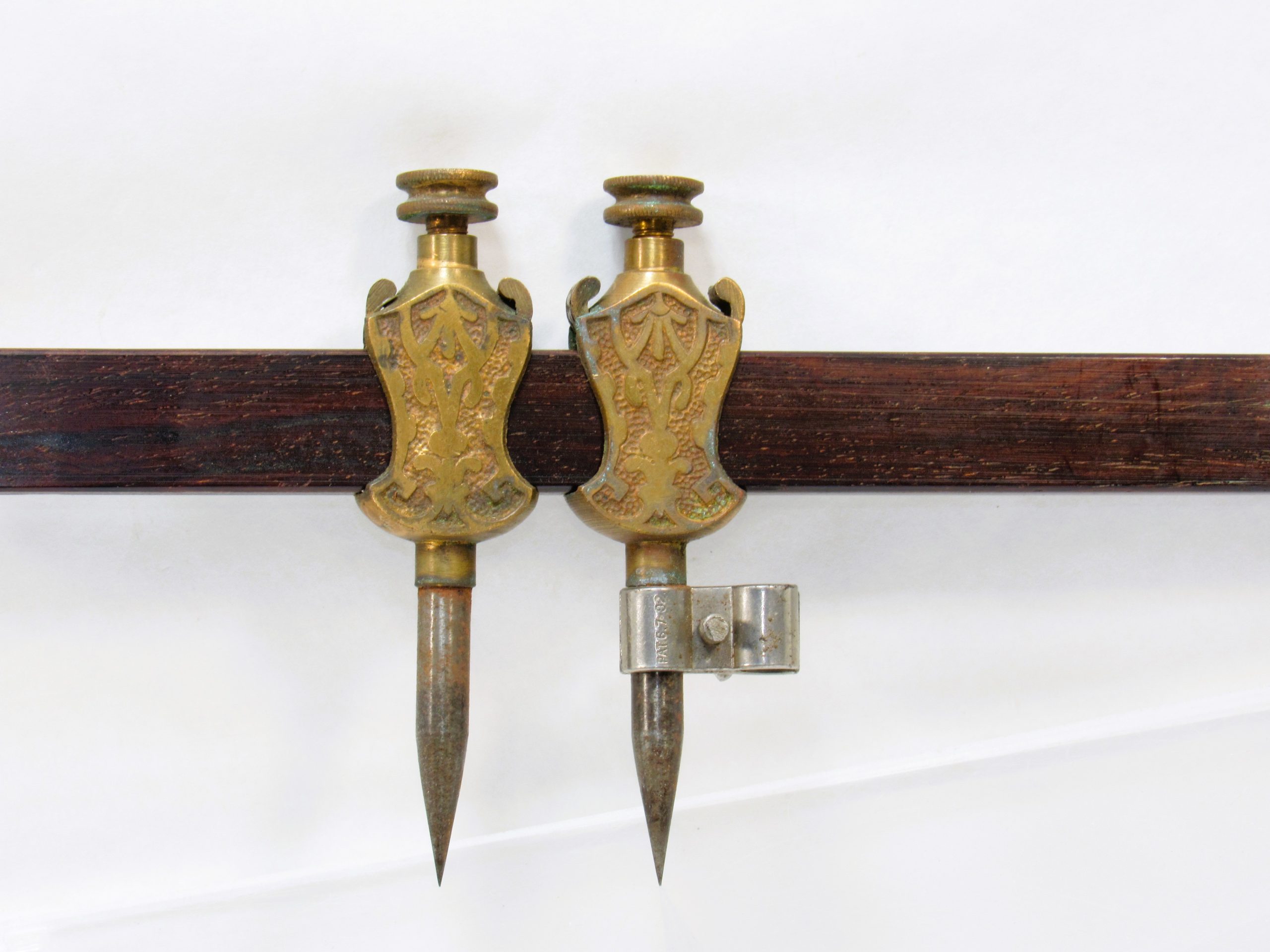 Fine Stanley # 2 Brass Trammel Points 4 1/2" Tall With Original Pencil ...
