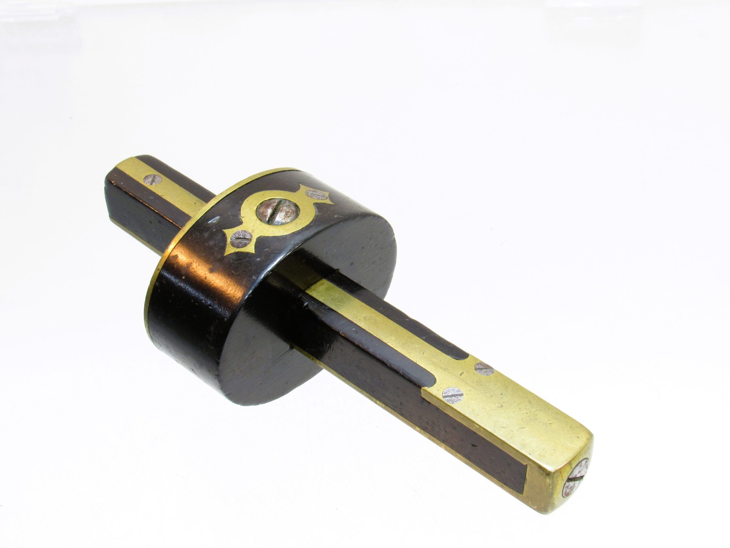 Exceptional Brass & Ebony Oval Head Adjustable Marking / Mortise Gauge ...