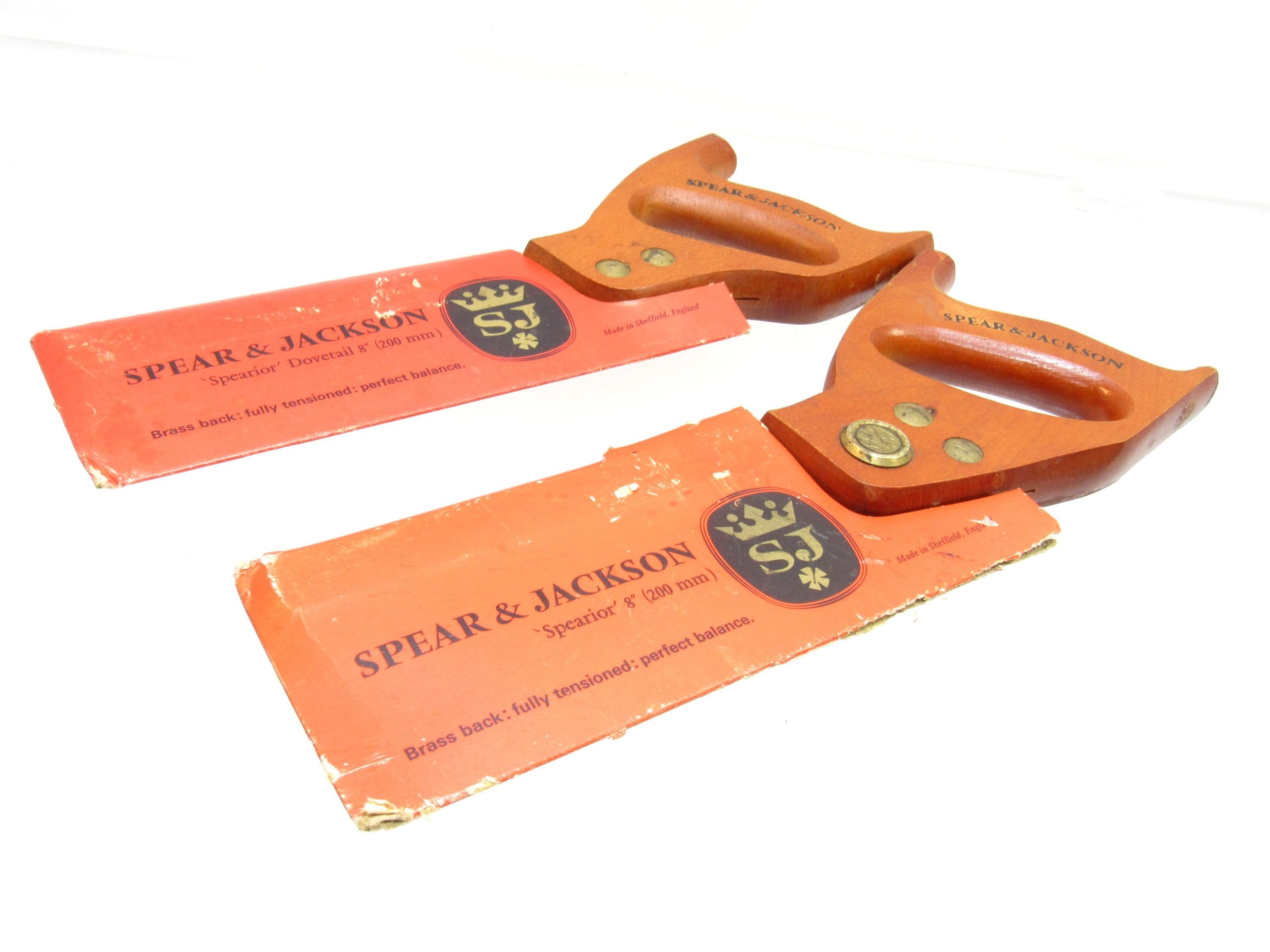 Fine Pair Of Spear & Jackson Spearior Brass Backed 8" Dovetail Saws ...