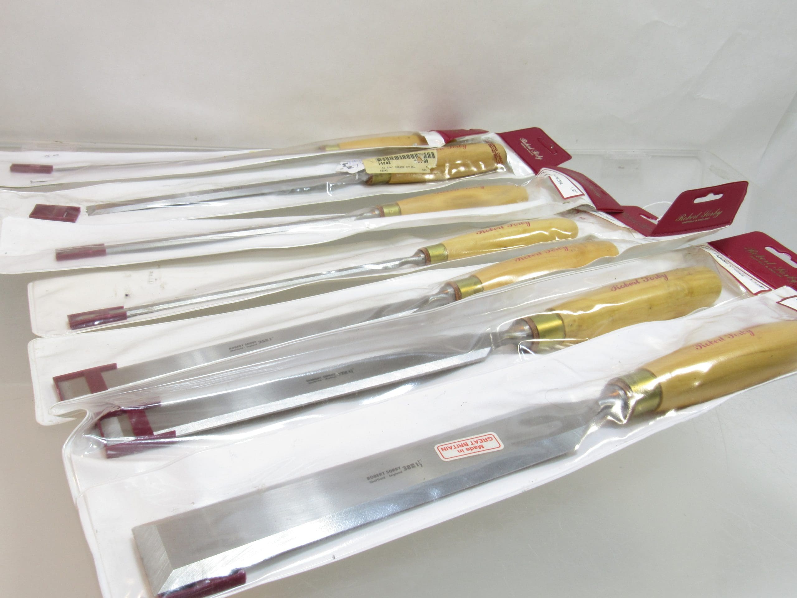 Superb Set Of 7 Robert Sorby Extra Long Paring Chisel With Boxwood ...