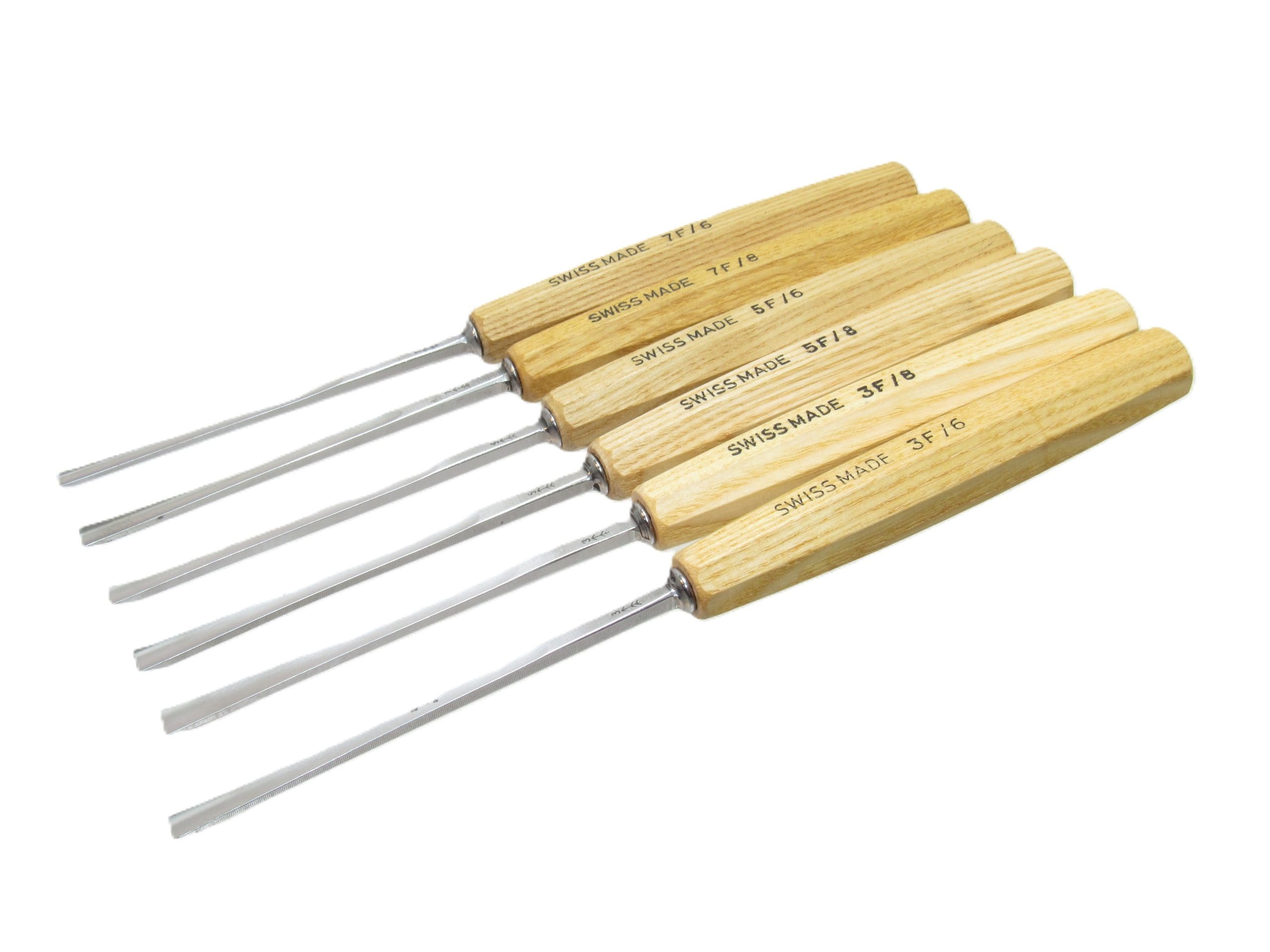 Premium Set of 6 Pfeil Swiss Made Carving Chisels 5F/8, 3F/8, 7F/8, 7F ...