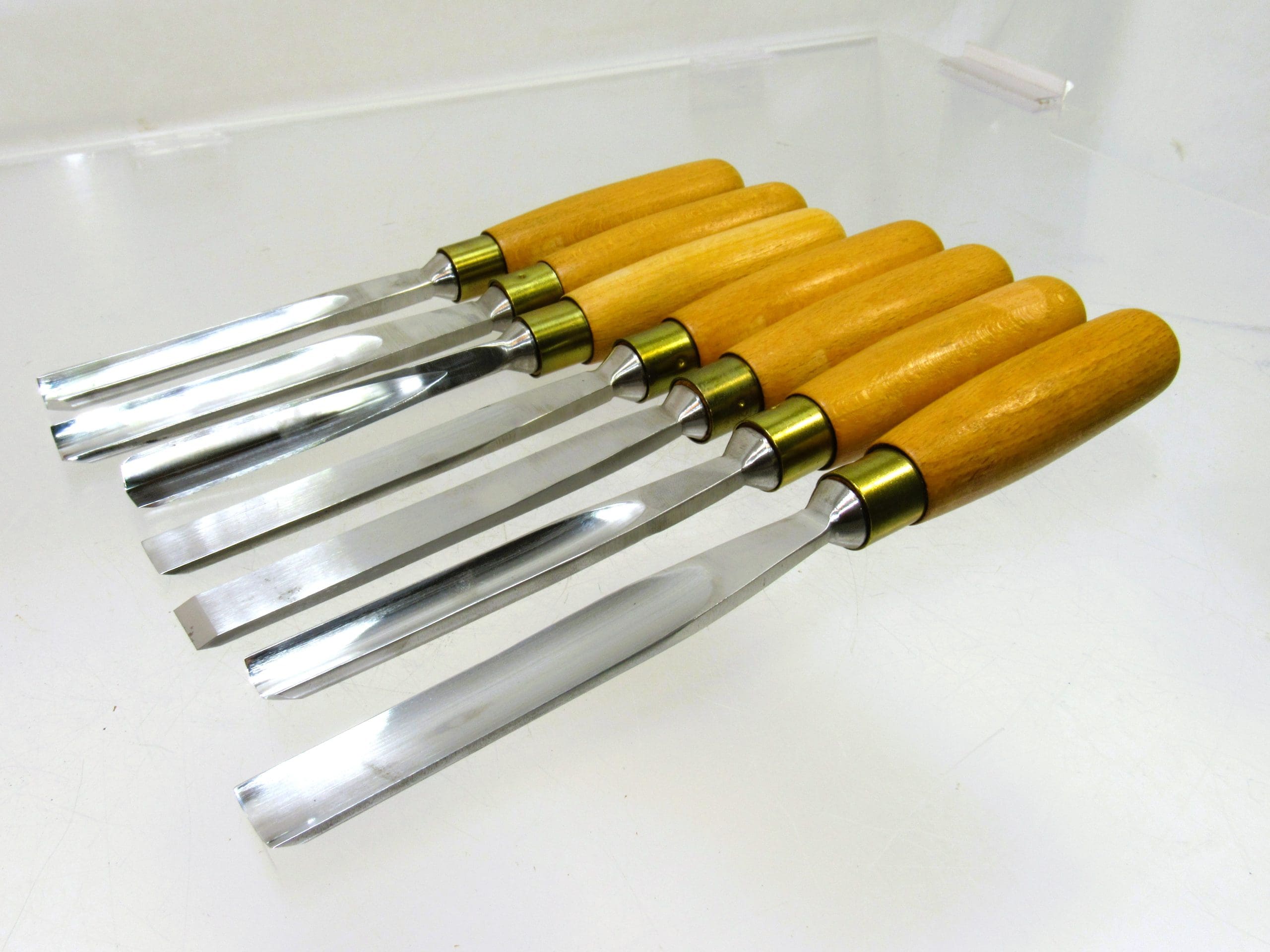 Unused Set Of 7 Ashley Iles Carving Chisel Scary Sharp - Michael ...