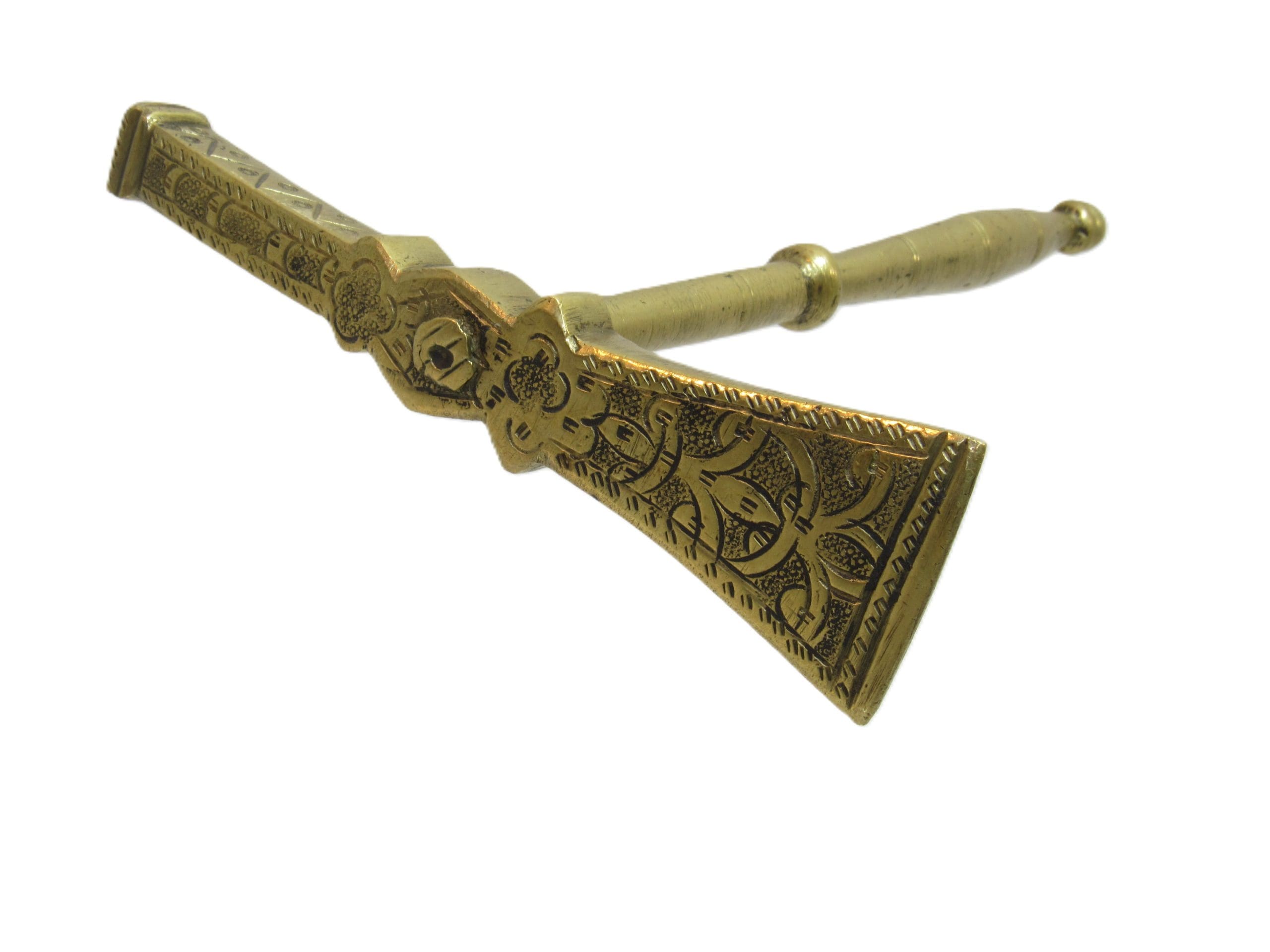 Stunning Early Solid Brass Barrister's Hammer Highly Decorative 8 1/2 ...