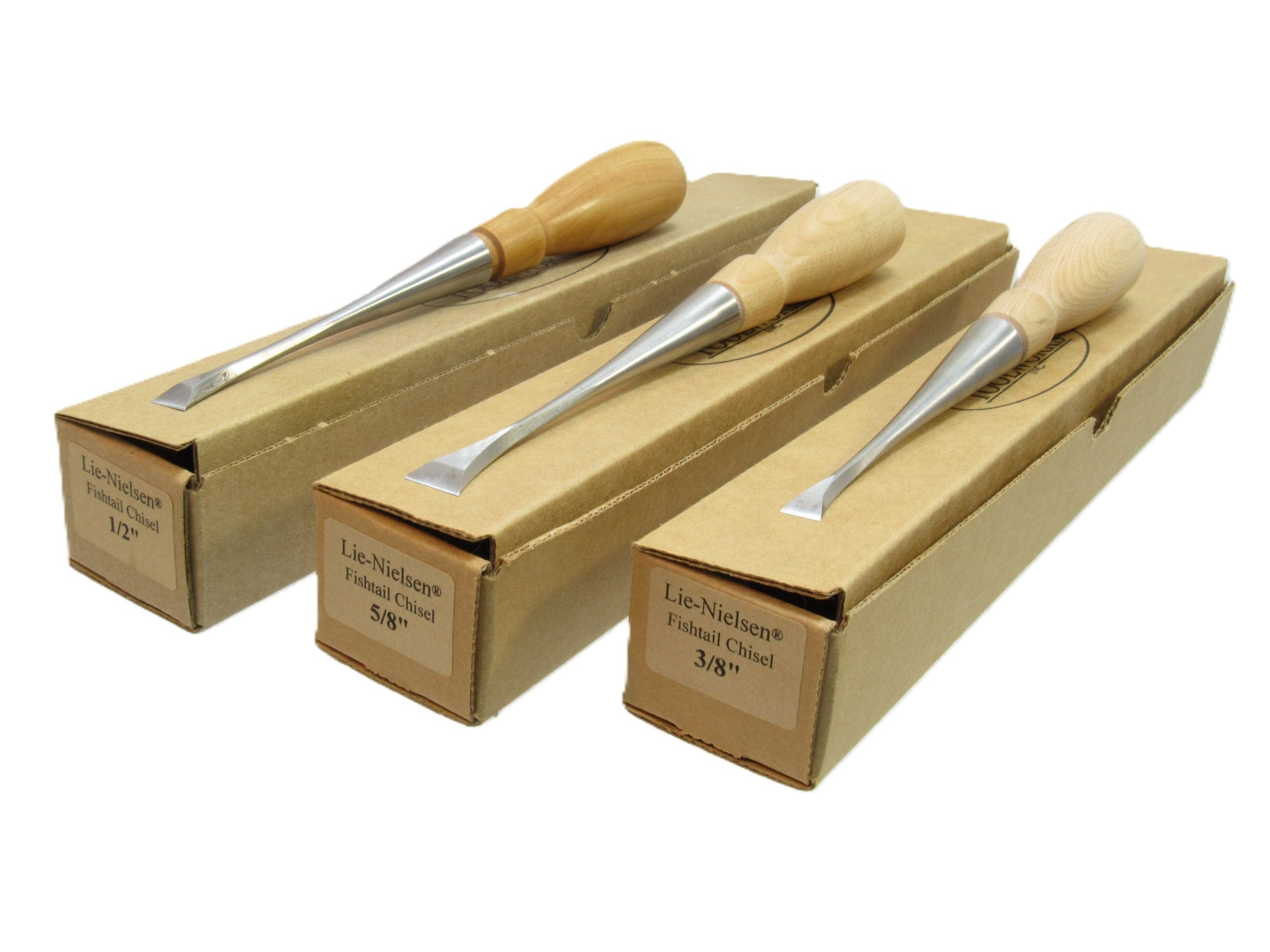 Lie-Nielsen Fishtail Chisel Set – ⅜", ½", and ⅝" in Original Box ...