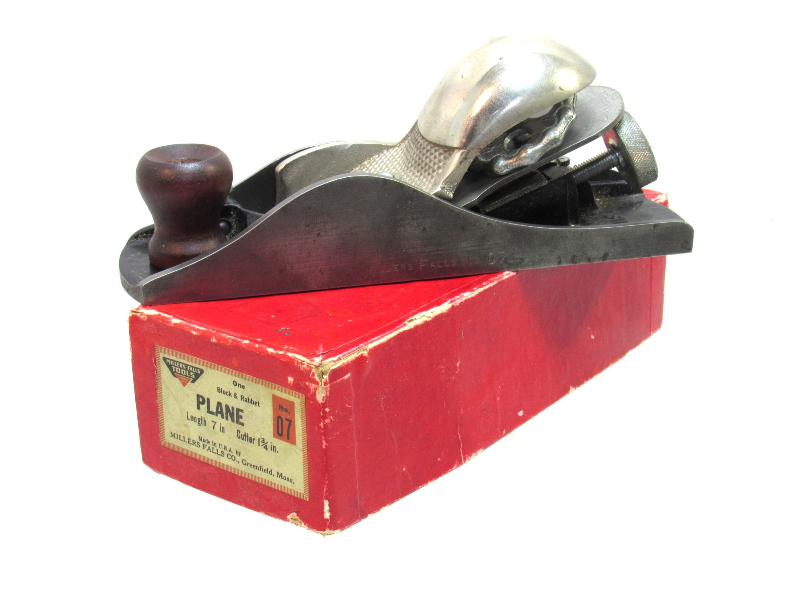 Extra Fine Millers Falls No 07 Skewed Iron Block & Rabbet Plane In ...