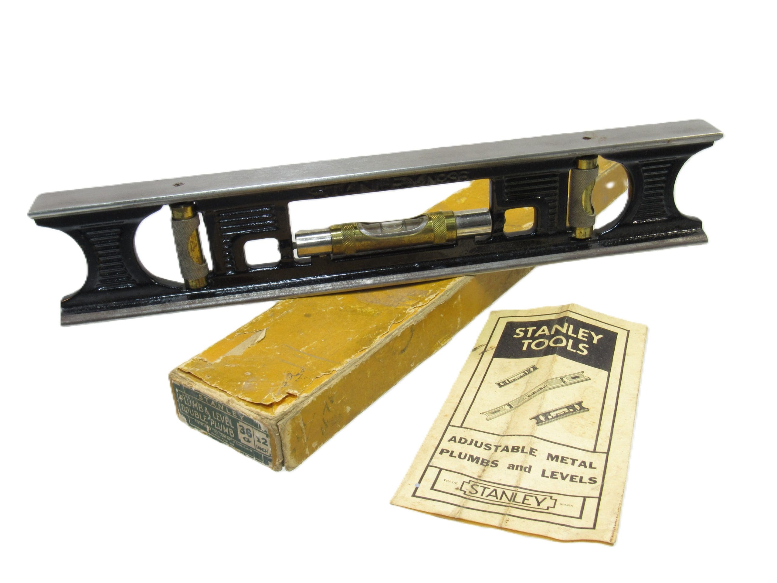 New Old Stock Stanley No 36 Cast Iron 12" Double Plumb & Level In ...