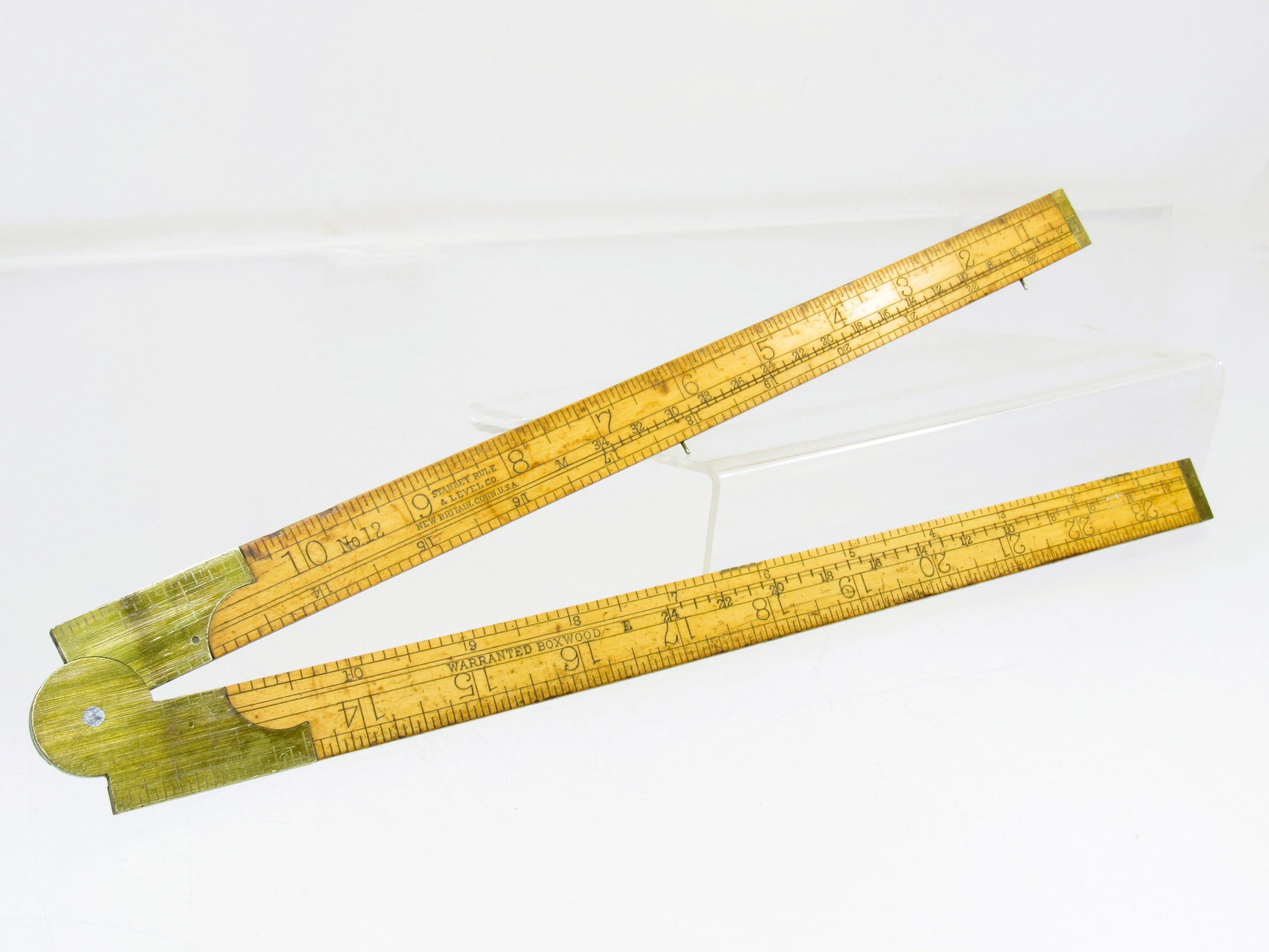 Stanley No 12 Carpenters Sliding Rule 2 Foot 2 Fold 1854-1915 With ...