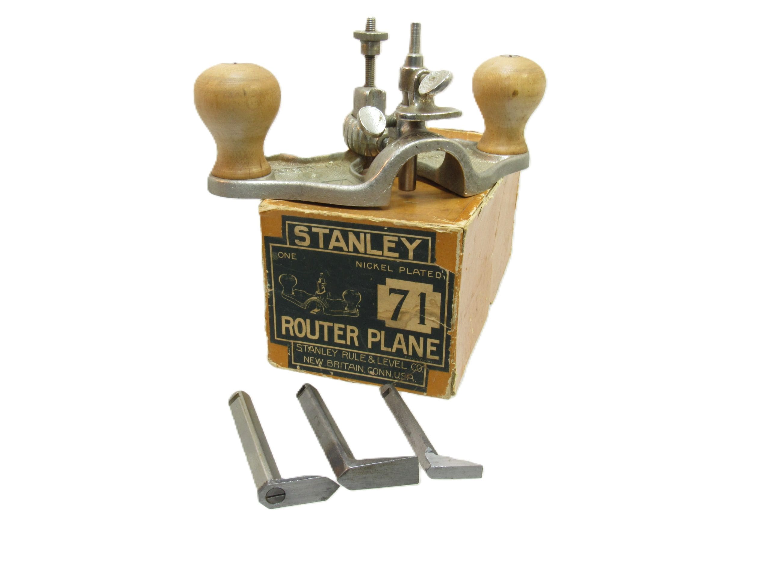 Fine In Rare Picture Box Stanley # 71 Router Plane Complete With 3 ...