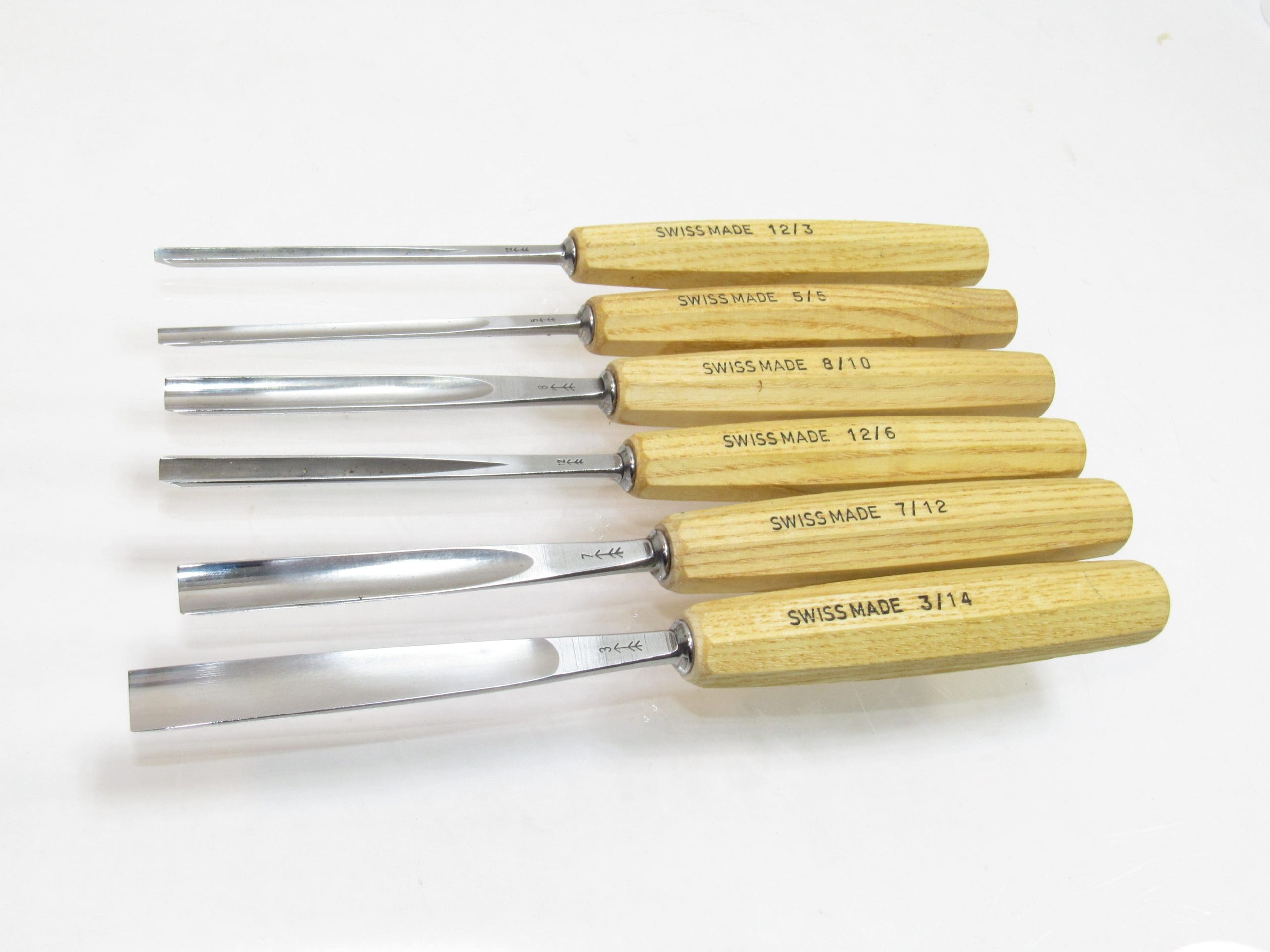 Premium Set of 6 Pfeil Swiss Made Carving Chisels 12/6,8/10,12/3,3/14,7 ...