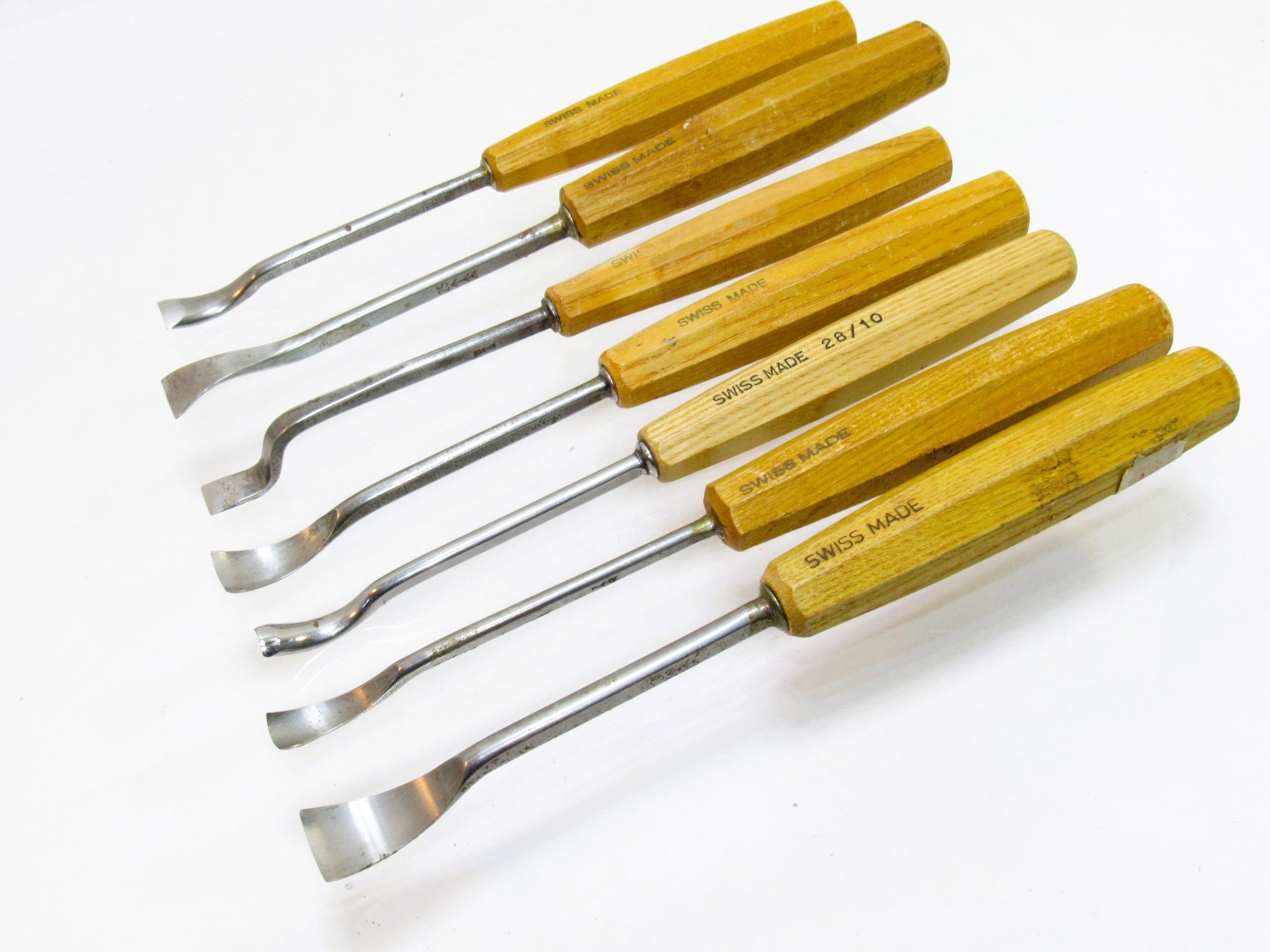 Superb Set of 7 Pfeil Swiss Made Carving Chisels 28/10, 3/20, 25/20, 25 ...