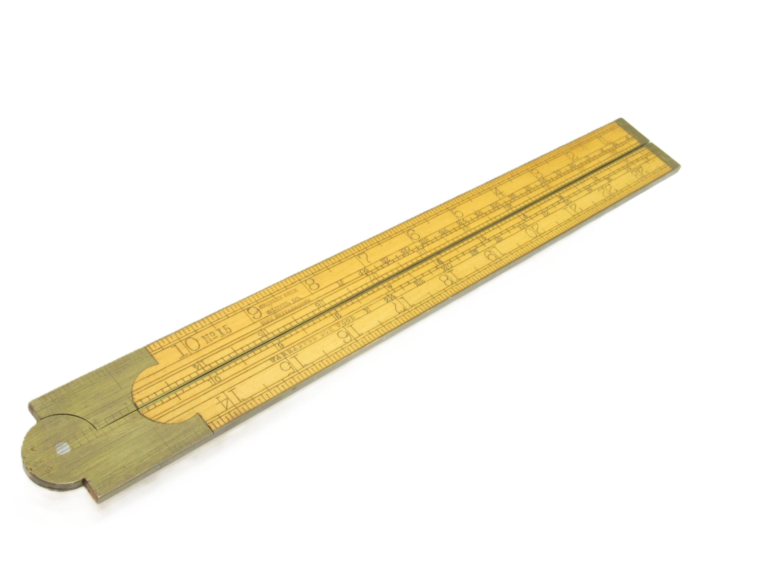 Phenomenal Stanley No 15 Carpenter's Sliding Rule 2 Foot 2 Fold 1854 ...